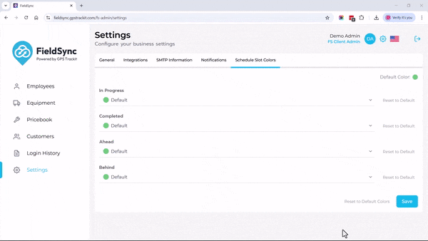 FieldSync: Account Settings – GPSTrackit Support