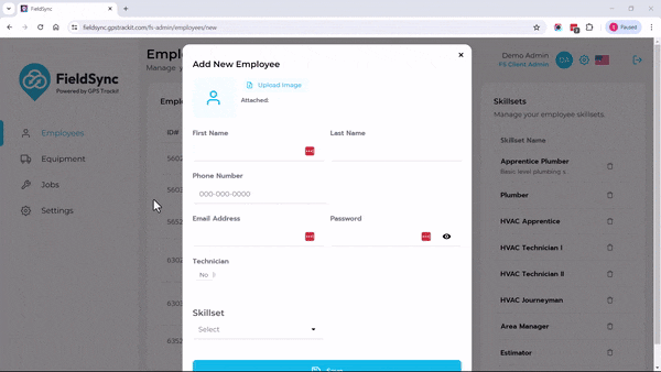 FieldSync: Create & Manage Employees – GPSTrackit Support