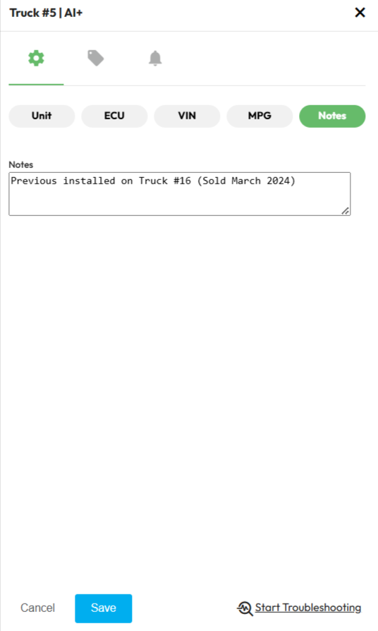 Unit Settings – GPSTrackit Support