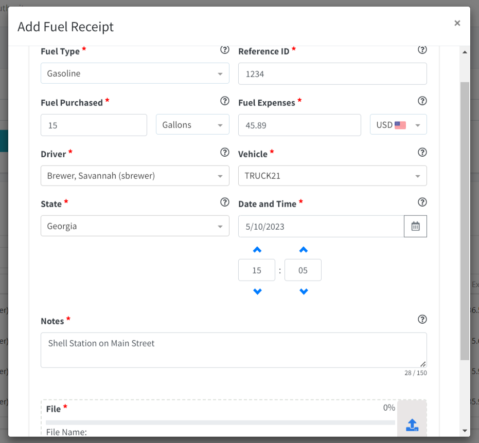 ELD Management: Fuel Receipts – GPSTrackit Support