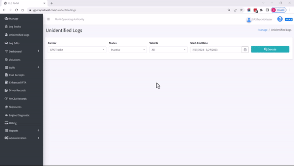 ELD Management: Unidentified Logs – GPSTrackit Support