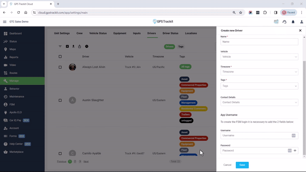 Adding & Assigning Drivers – GPSTrackit Support