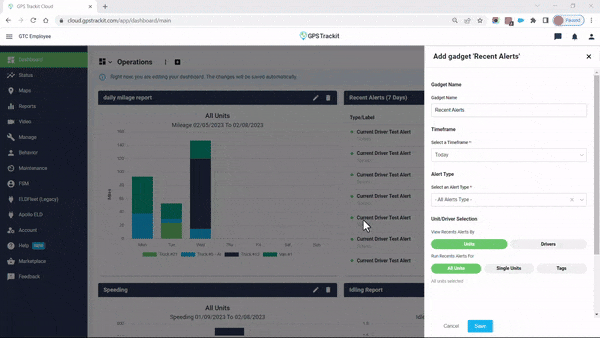 Dashboard – GPSTrackit Support