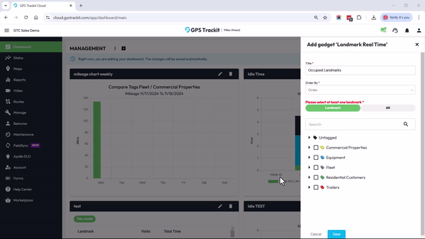 Dashboard – GPSTrackit Support