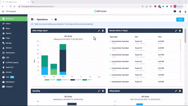 Dashboard – GPSTrackit Support