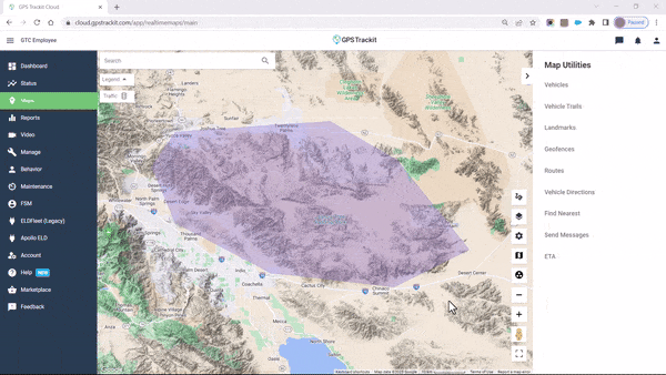 Geofences: Map Options – GPSTrackit Support