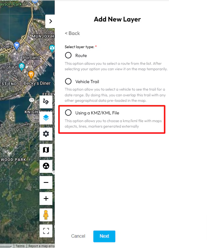 Maps: Layer Control – GPSTrackit Support