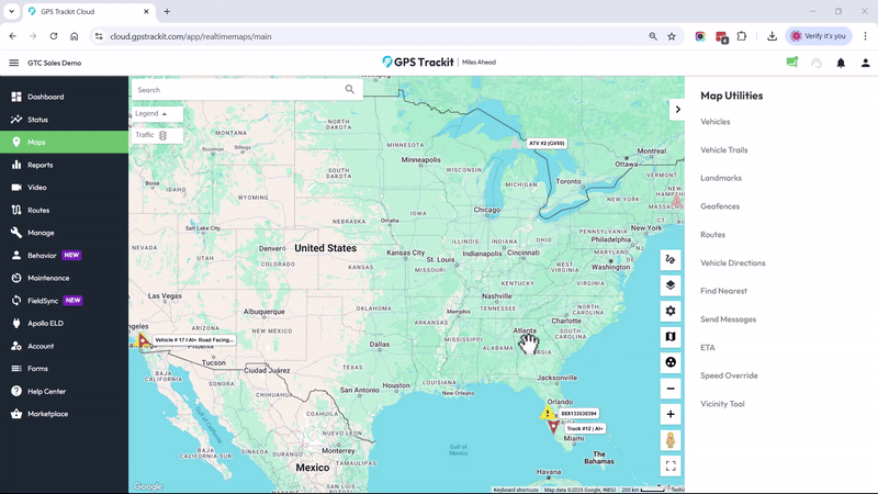 Maps: Settings – GPSTrackit Support