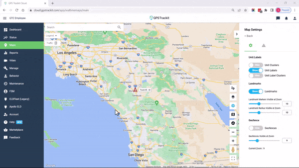 Maps Settings Gpstrackit Support