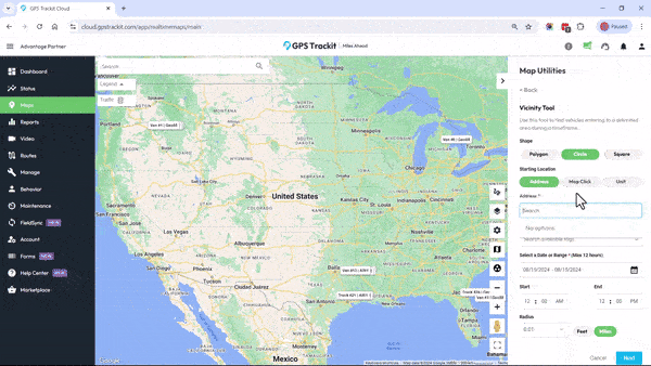 Maps: Vicinity Tool – GPSTrackit Support
