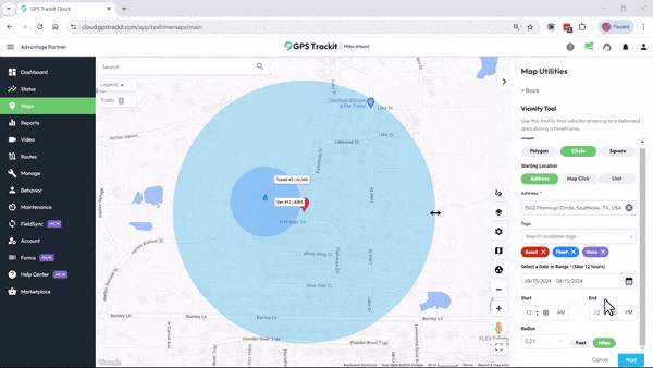 Maps: Vicinity Tool – GPSTrackit Support