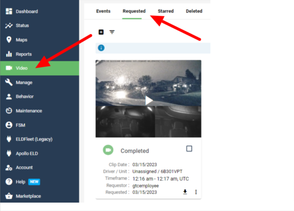 VidFleet Cameras: Request Function – GPSTrackit Support