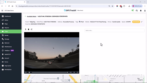 VidFleet Cameras: Driver Video Clip Review – GPSTrackit Support