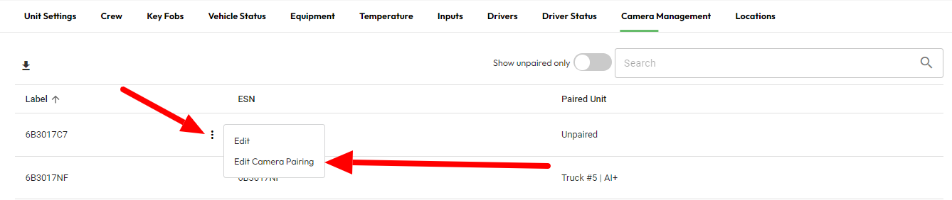 VidFleet Cameras: Camera Management – GPSTrackit Support