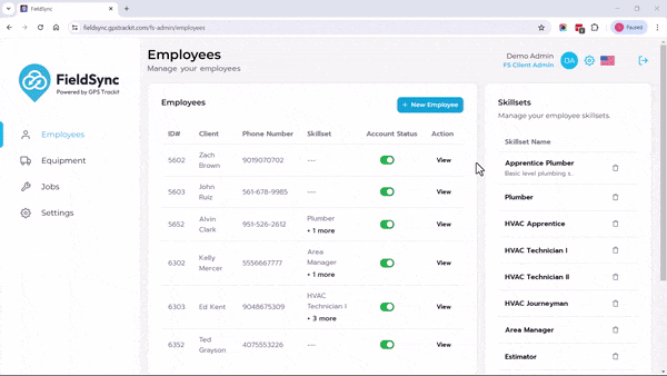 FieldSync: Crear & Administrar Empleados – GPSTrackit Support