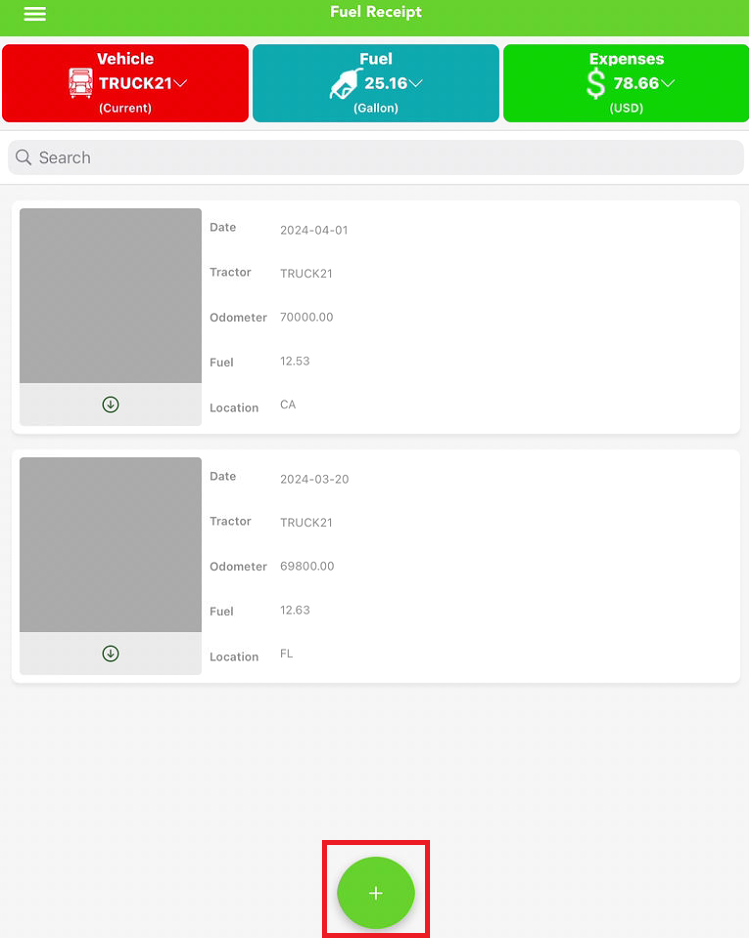 Aplicación ELD para Conductores iOS: Recibos de Combustible – GPSTrackit Support