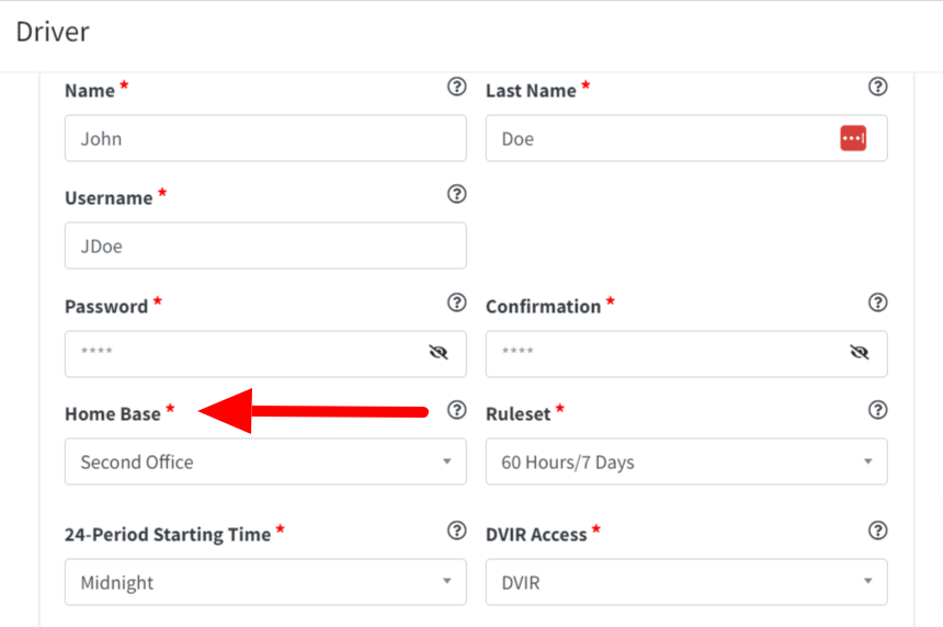 Configuración de ELD: Conductores – GPSTrackit Support