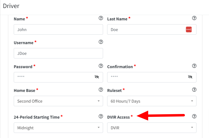 Configuración de ELD: Conductores – GPSTrackit Support