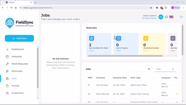 FieldSync: Trabajos – GPSTrackit Support