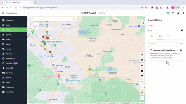 Mapas: Tiempo Estimado de Llegada – GPSTrackit Support