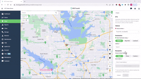 Mapas: Tiempo Estimado de Llegada – GPSTrackit Support