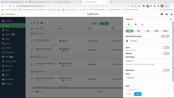 Configuración de la Unidad – GPSTrackit Support